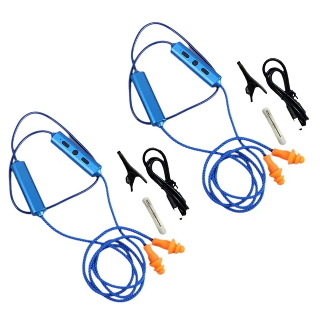 2-SET BLUE BLUETOOTH Ear Plugs, Noise-Isolating for Work & Hearing ...