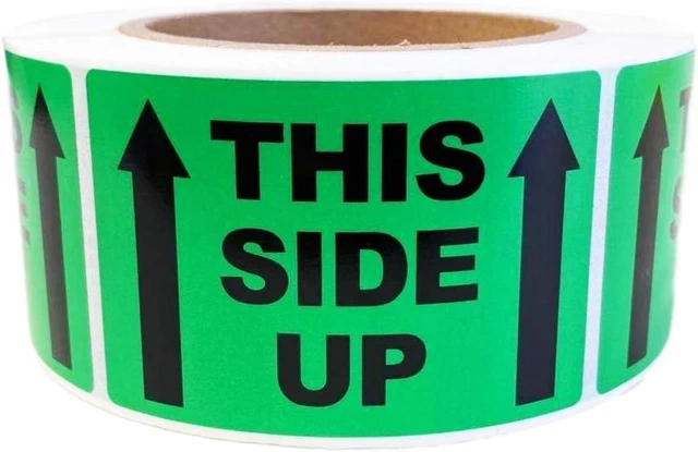 THIS SIDE UP Printed Label 50.8x76.2mm Freight Shipping 2x3 inch Green ...