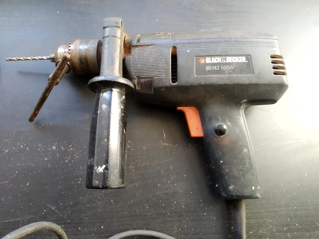 VINTAGE BLACK Decker Hammer Drill 500w BD142 Bits Instructions Shed find 17.99 PicClick UK