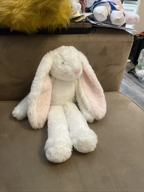 PRIMARK CARES WHITE with Pink Ears Bunny Rabbit Soft Toy Comforter £9. ...