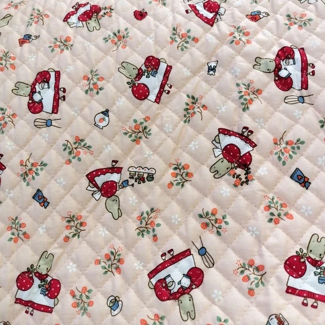 SANRIO 90S MARRÓN Crema Acolchada Tela, Conejo, Retro, 87cmx490cm ...