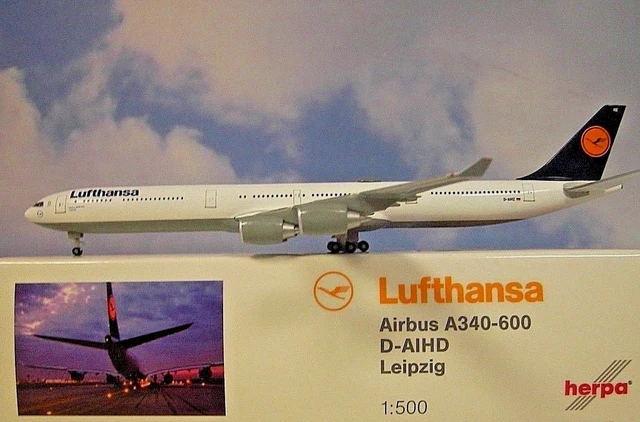HERPA WINGS 1:500 Airbus A340-600 Lufthansa D-AIHD 507417-003 ...