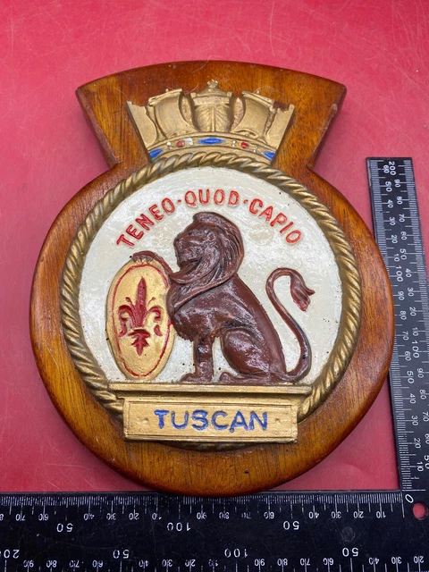 ORIGINAL BRITISH ROYAL Navy HMS Tuscan Ships Plaque - Served During WW1 ...