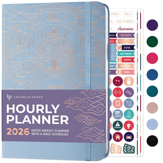LEGEND DATED HOURLY Weekly Planner 2026 – Daily, Monthly & Yearly Agenda with... $48.03 ...