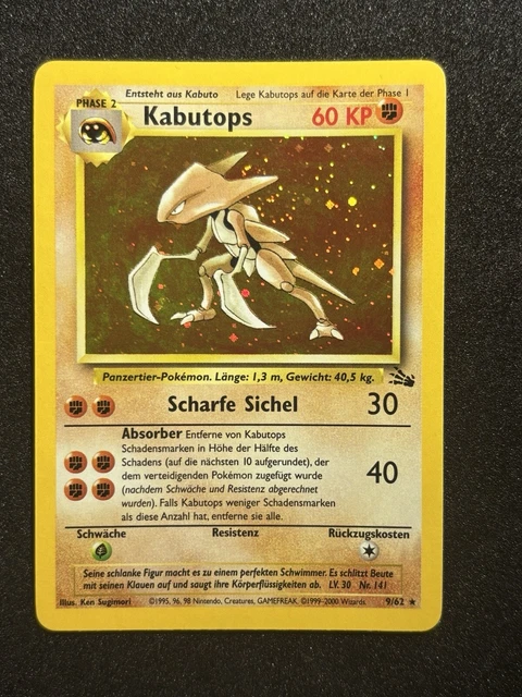 POKÉMON KARTE KABUTOPS 9/62 Fossil Holo deutsch Pokemon NM EUR 44,99 - PicClick DE