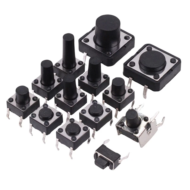 MOMENTARY TACTILE SWITCH Push Button PCB Mount Miniature 6x6mm 12x12mm ... MOMENTARY TACTILE SWITCH Push Button PCB Mount Miniature 6x6mm 12x12mm ...