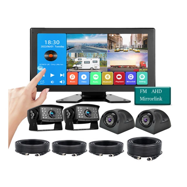 9& TOUCH SCREEN Monitor DVR 360 Rear View Front Side Backup Camera for ...