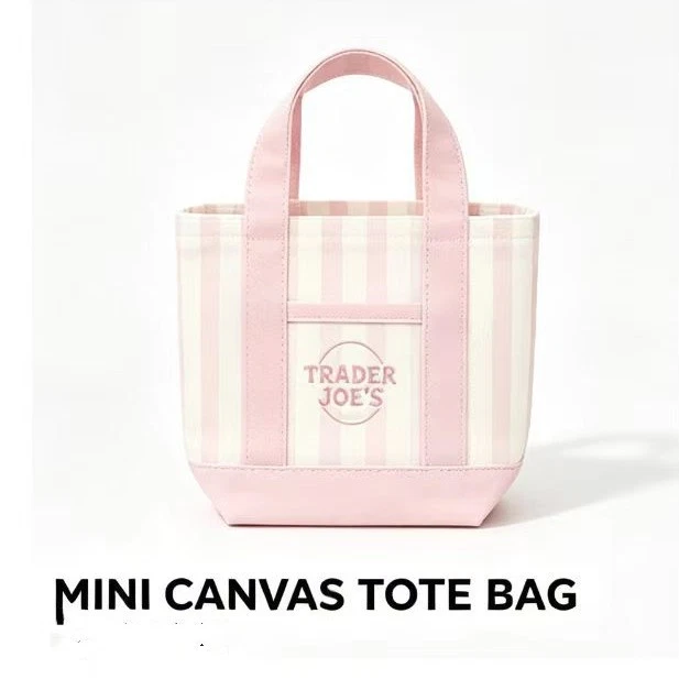 TRADER JOE’S LIMITED Edition 2026 Drop Mini Stripe Canvas Tote Bag NEW ...