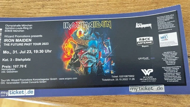 IRON MAIDEN MÜNCHEN Ticket 2023 Stehplatz - Inkl. Option first to the ...