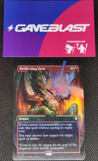 MTG DEFLECTING SWAT *Foil Borderless Full Alt Art* Commander Masters NM ...