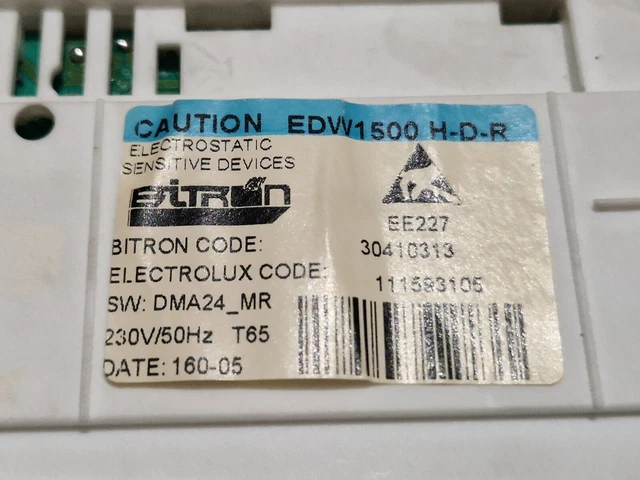 CARTE ÉLECTRONIQUE FONCTIONNELLE pour lave-vaisselle Electrolux EDW1500 ...