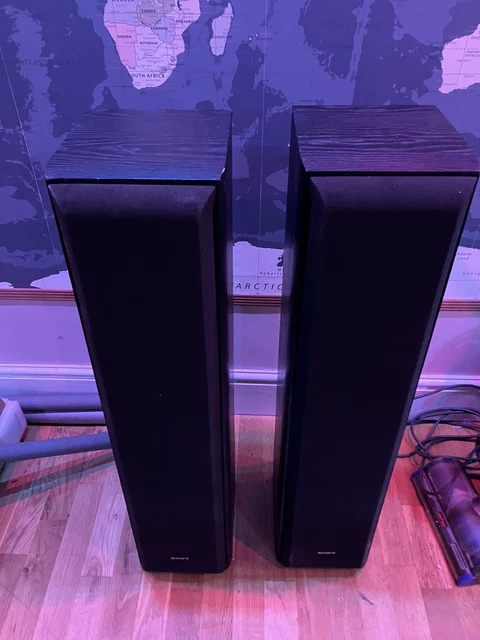 PAIR OF SONY SS-F6000P tall floor wired speakers in black - untested £ ...