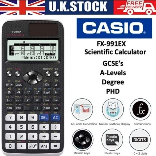 CASIO FX-991EX CLASSWIZ Advanced Scientific Calculator - 552 Functions ...
