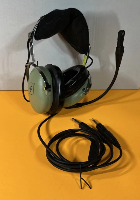 DAVID CLARK MODEL H10-13.4 Headset Dual Plug W/ Boom Mic M-7A Gel Ear ...