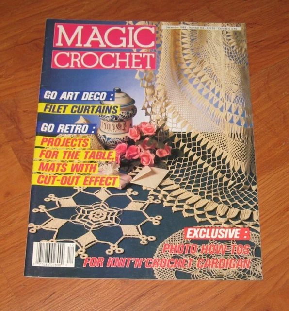 MAGIC CROCHET #63 December 1989 magazine BUTTERFLYS patterns projects ...
