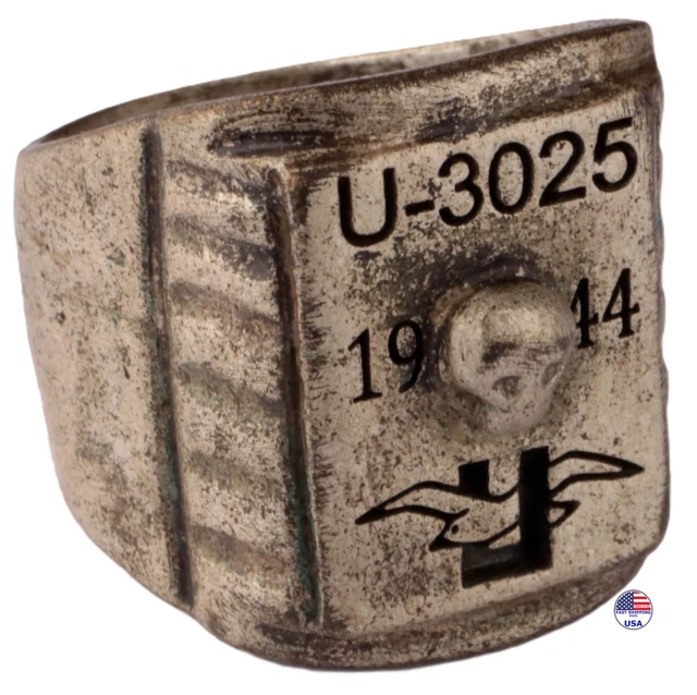 U-3025 SKULL 1944 U-boat WW2 German ring naval submarine U-Boot ...