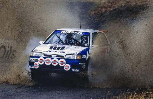DAVID LLEWELLIN PETER Diekmann Nissan Sunny WRC Rally 1991 Old Photo 3 ...