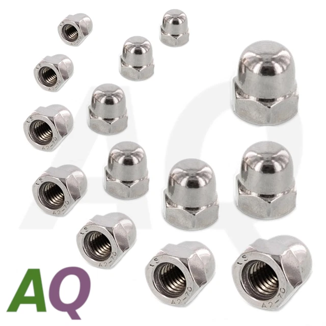 HUTMUTTER EDELSTAHL M3 M4 M5 M6 M8 M10 M12 hohe Form VA V2A A2 Muttern ...