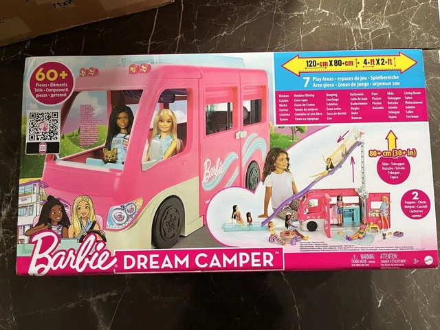 BARBIE DREAM CAMPER Van PlaySet Vehicle Doll Caravan 60+ Accessories ...