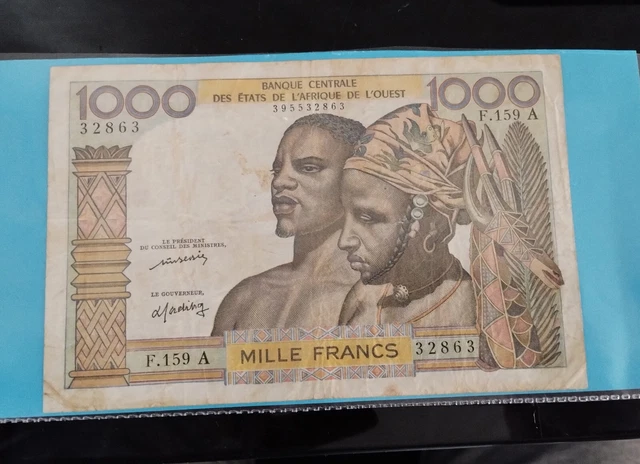 BILLET 1000 FRS Afrique de l ouest EUR 16,00 - PicClick FR