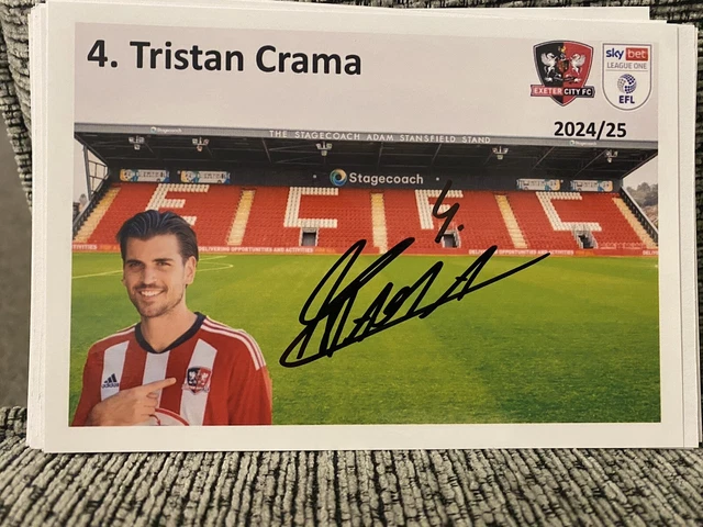 TRISTAN CRAMA EXETER City Football 2024/25 6x4 Signed Photo £1.99 ...