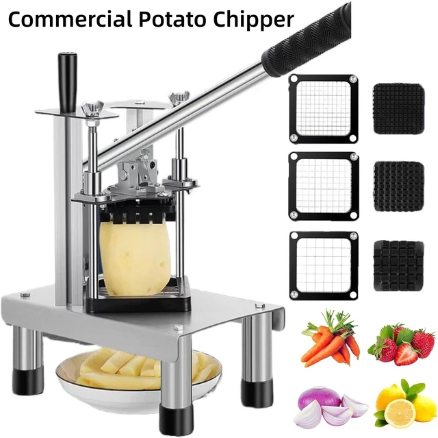 COMMERCIAL POTATO CHIPPER, Vegetable and Fruit Slicer Machine ,with 3 ...