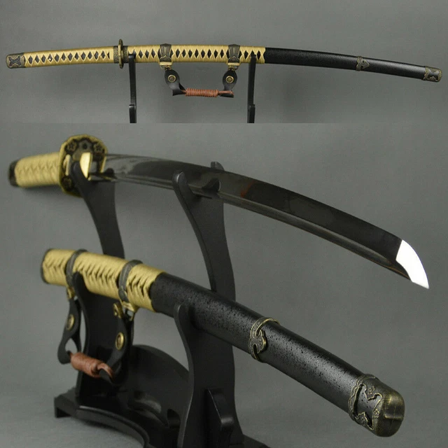 HANDMADE JAPANESE OFFICER saber Samurai Katana Sword Full Tang Tachi ...