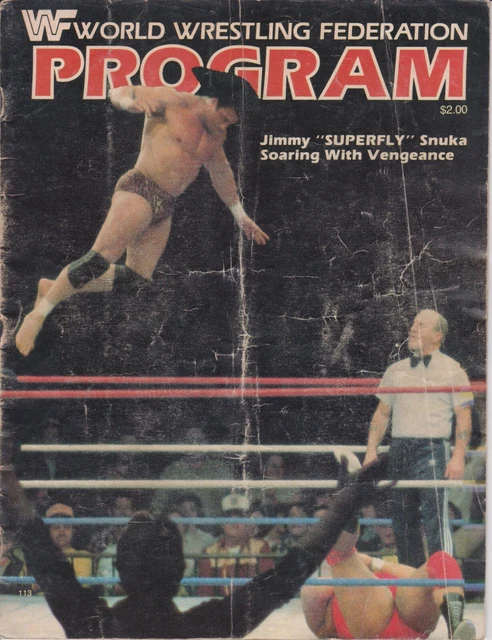 WWF JIMMY SNUKA MSG Program w/Line-up Sheet and The Missing Link WWF ...