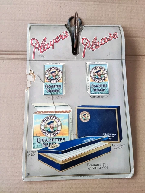 RARE 1930S “PLAYERS Please” cigarettes / smoking - receipt holder ...