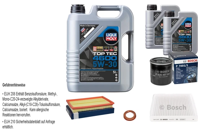 BOSCH PAQUET POUR Inspection 7 L Huile Liqui Moly Top Tec 4600 5W-30 EUR 133,87 - PicClick FR
