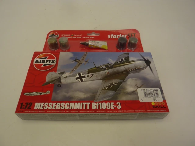 AIRFIX - A55106 Starter Set Messerschmitt Bf 109E-3 - 1:72 Scale - Unopened £12.99 - PicClick UK