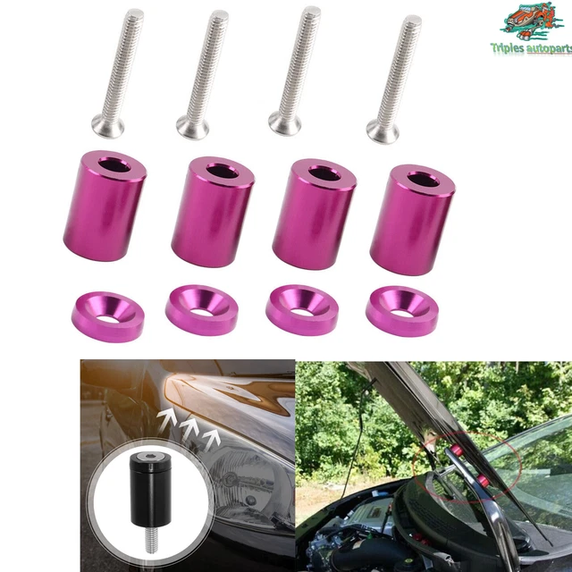 FOR TURBO MOTOR Swap 4x Billet Aluminum Engine Hood Vent Spacer Riser ...