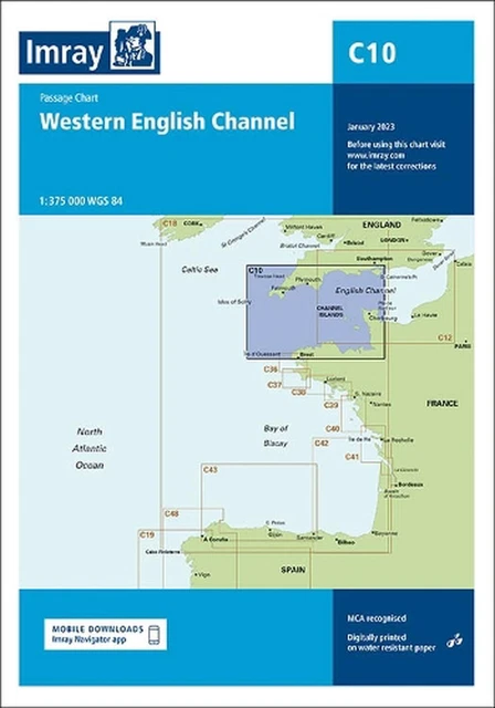 IMRAY CHART C10: Western English Channel Passage Chart by Imray Folded ...