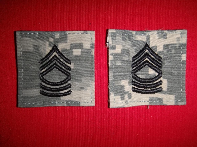 PAIR OF US Army MASTER SERGEANT Rank E-8 ACU Camo Patches £7.10 ...