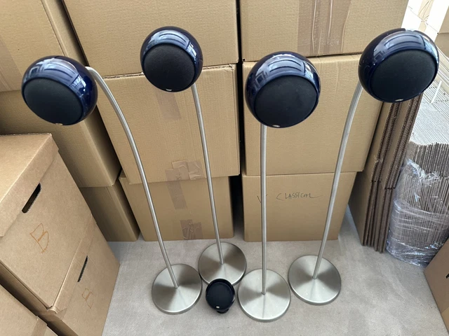 ANTHONY GALLO, 5 x Nucleus Micro Speakers in blue , 4 with stands £312. ...