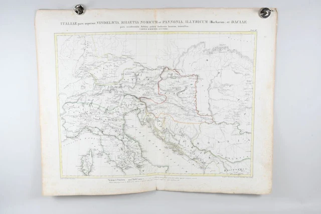 M68Y01- LITHOGRAFIE KARTE Italien, Vindelicia, Rhaetia...Carol Kaercher ...