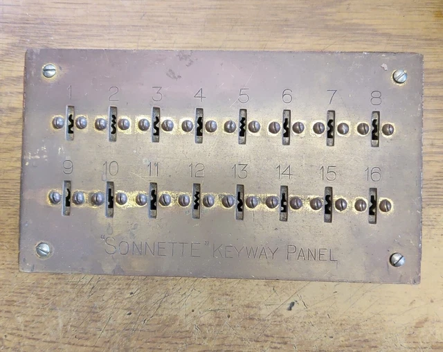 VINTAGE &SONNETTE& KEYWAY Panel For Identifying Key Patterns Collectors ...