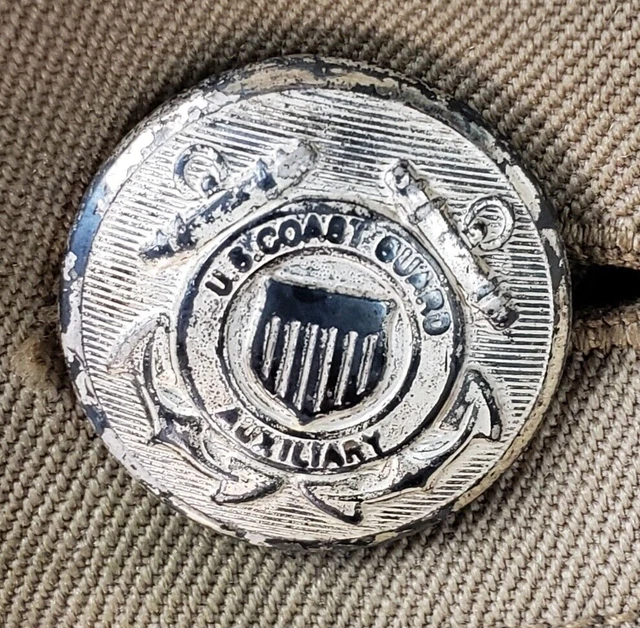 US COAST GUARD Auxiliary WWII Officer Uniform Jacket Khaki USCG IDed ...