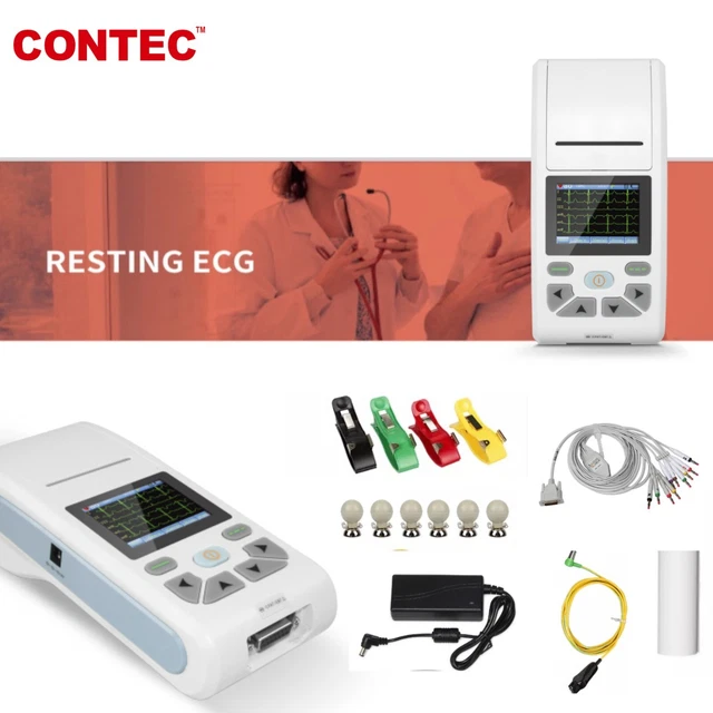 ECG MACHINE 1 Channel EKG Monitor Electrocardiograph ECG90A Printer ECG ...