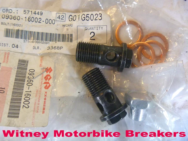 SUZUKI OIL COOLER Union Banjo Bolt Sump Drain Plug Gsf600 Gsf1200 Gsx ...