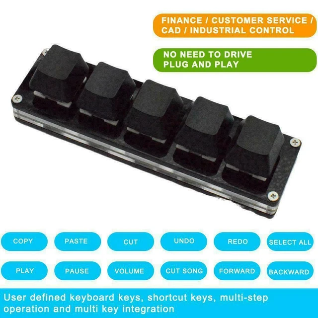 5-KEY MINI MECHANICAL Keyboard Custom Shortcut Programmable Keypad Control тκ [β EUR 10,67 ...