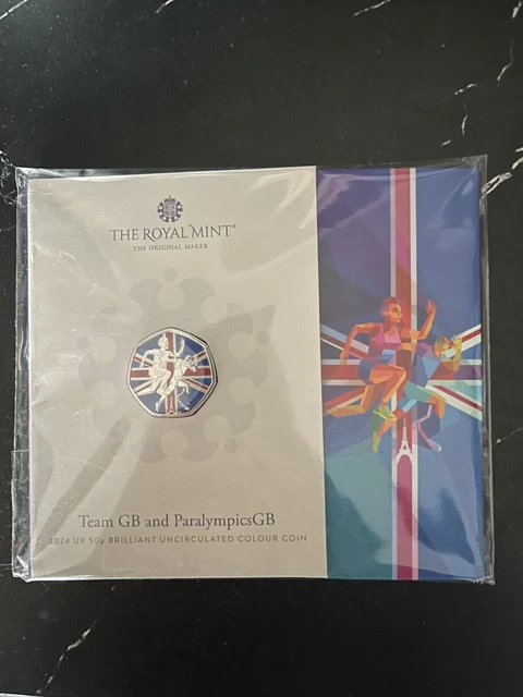 ROYAL MINT 2024 Olympic Team GB and Paralympics GB Colour 50p Coin BU £ ...