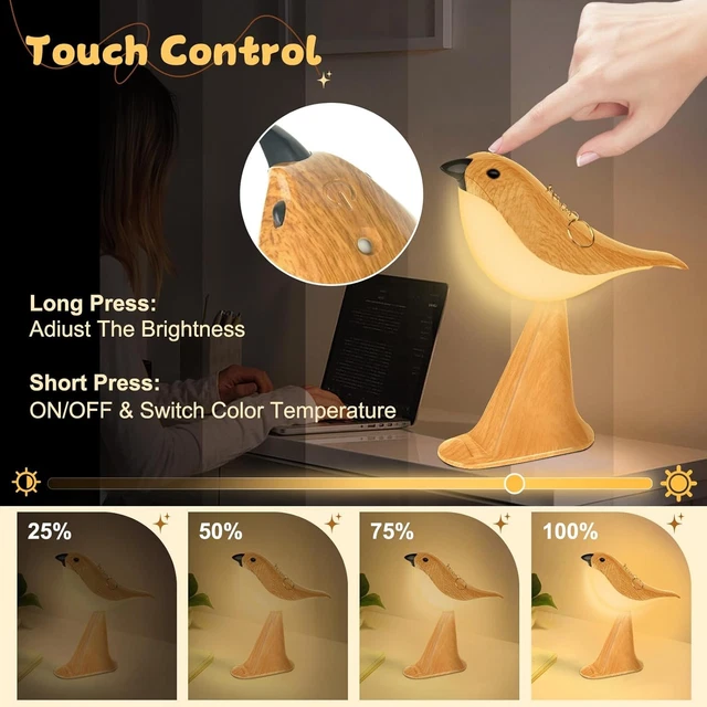 LED USB RECHARGEABLE Lamp Modern Table Lamp Dimmable Cordless Night ...