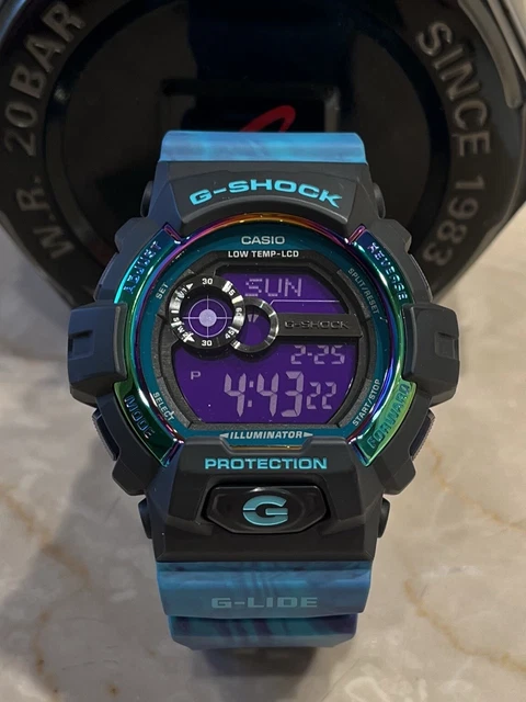 MONTRE HOMME PLAQUÉE ion arc-en-ciel Casio G-Shock GLS-8900AR GLIDE ...