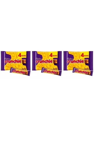 CADBURY CRUNCHIE CHOCOLATE Bar 4 Multipack 128g Pack of 3 £12.00 ...