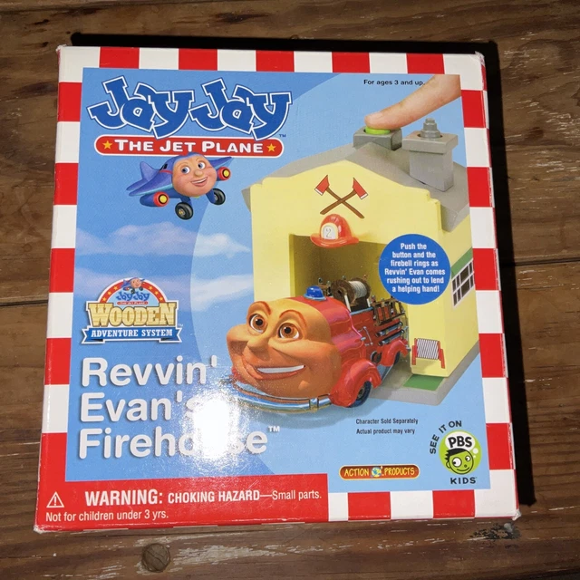PBS JAYJAY THE jet plane REVVIN' EVAN'S FIREHOUSE wooden adventure ...