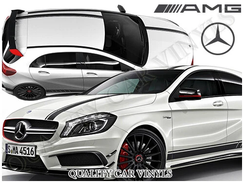 AMG MERCEDES RACING Stripes Bonnet Roof Graphic Decals A45 Edition ...