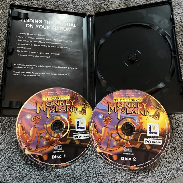 THE CURSE OF Monkey Island/pc/cd/rom/Cover Has Faded In Sunlight/clean ...