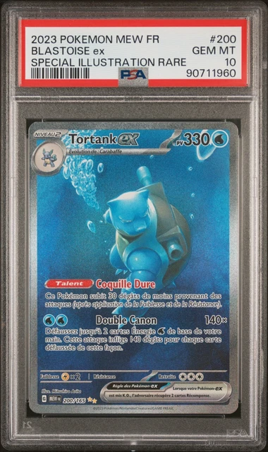 CARTE POKÉMON TORTANK ex 200/165 151 - PSA 10 💫🇫🇷 EUR 320,00 - PicClick IT
