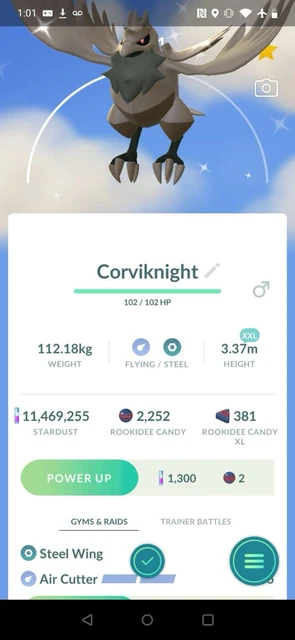 SHINY CORVIKNIGHT XXL - Pokémon Trade Go £11.87 - PicClick UK